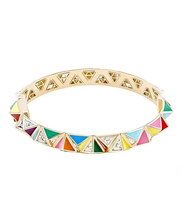 AISHA BARKER Origami Enameled 18k Yellow Gold Topaz Bracelet