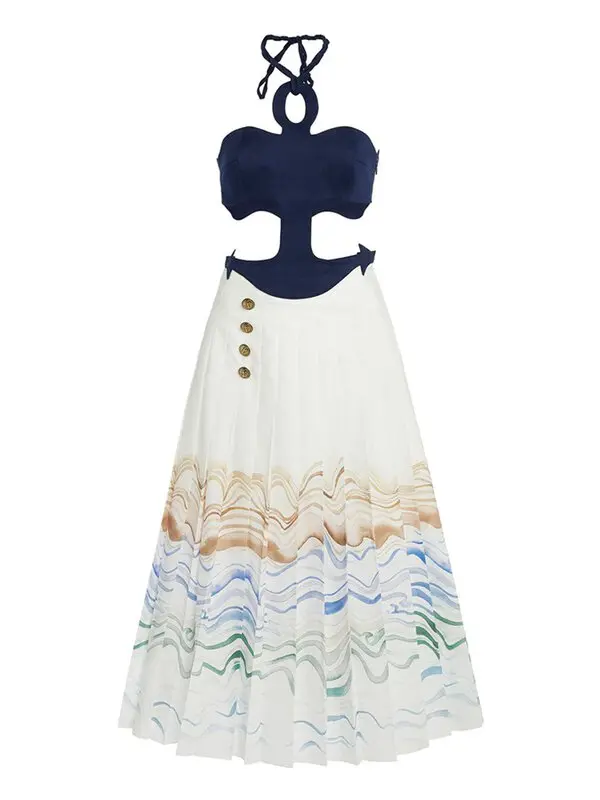 Rosie Assoulin Anchor Aweigh Stretch-cotton Midi Dress