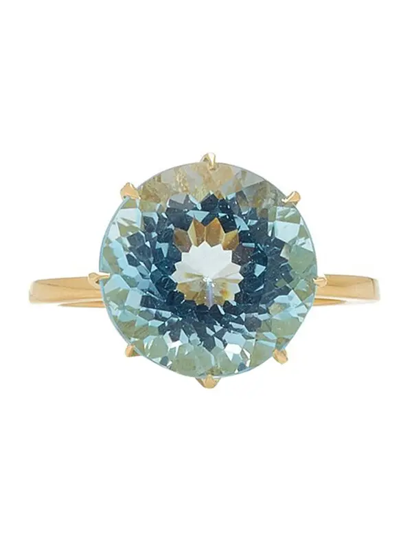 CAROL KAUFFMAN Crown 18k Yellow Gold Topaz, Diamond Ring
