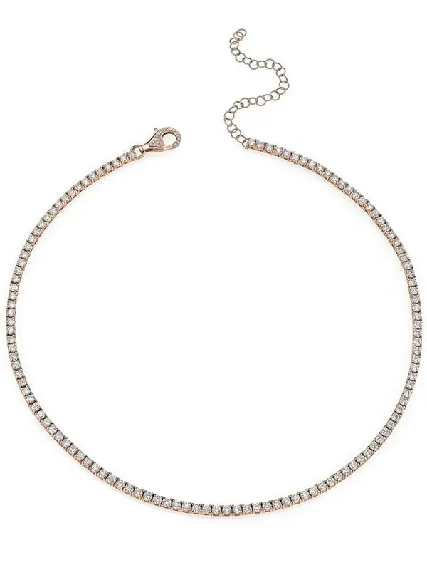 Shay 18k Rose Gold Pave Diamond Tennis Necklace