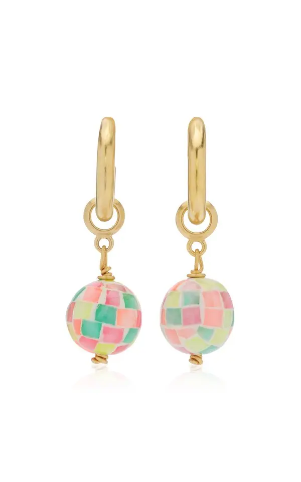 BRINKER & ELIZA Tinsel 24k Gold-plated Shell Hoop Earrings