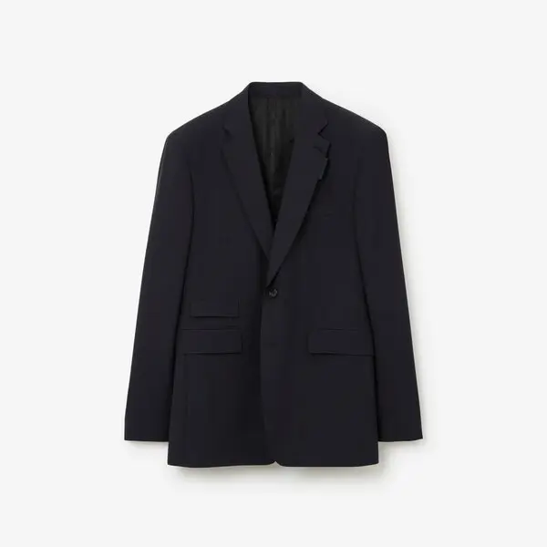 Burberry Wool Mohair Tailored Jacket - Navy