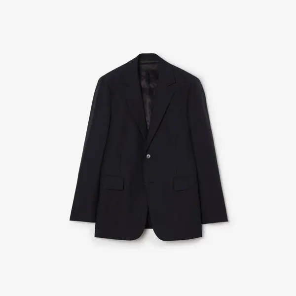 Burberry Wool Mohair Tailored Jacket - Navy
