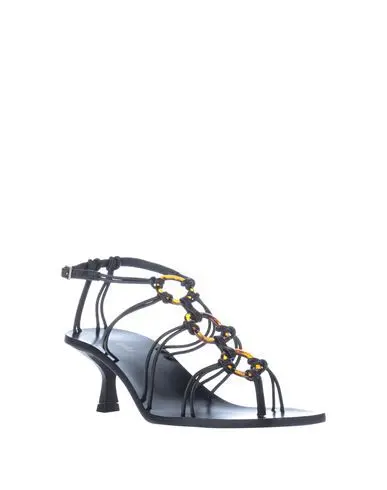 Cult Gaia Leather Thong Sandals - Black