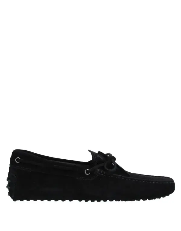 TOD'S Suede Driving Loafers - Black