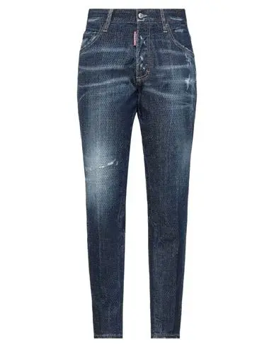 Dsquared2 Jeans In Cotton, Elastane, Cow Leather, And Glass