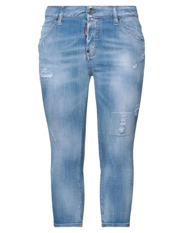 Dsquared2 Skinny Jeans With Leather Trims