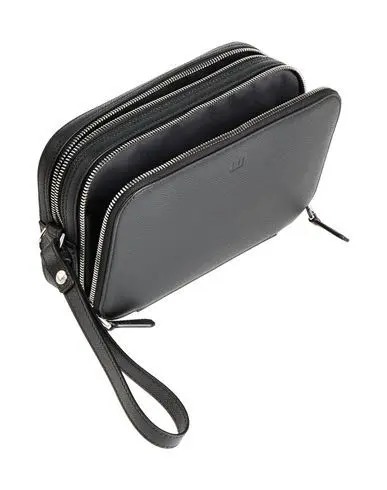 Dunhill Leather Clutch With Detachable Top Handle - Black