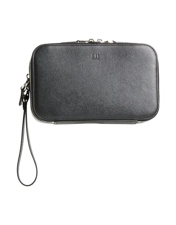 Dunhill Leather Clutch With Detachable Top Handle - Black