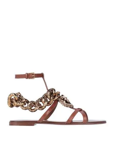 Dolce & Gabbana Calfskin Sandals - Brown