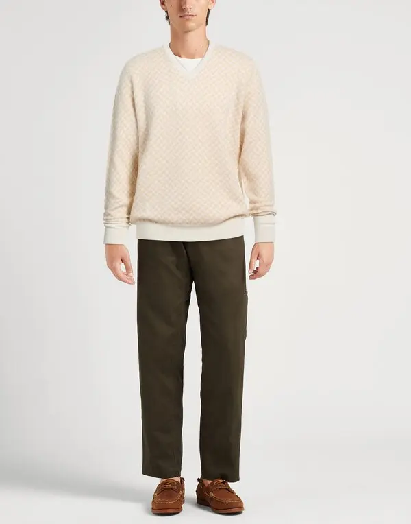 DRUMOHR Jacquard Knit Cashmere Sweater - White
