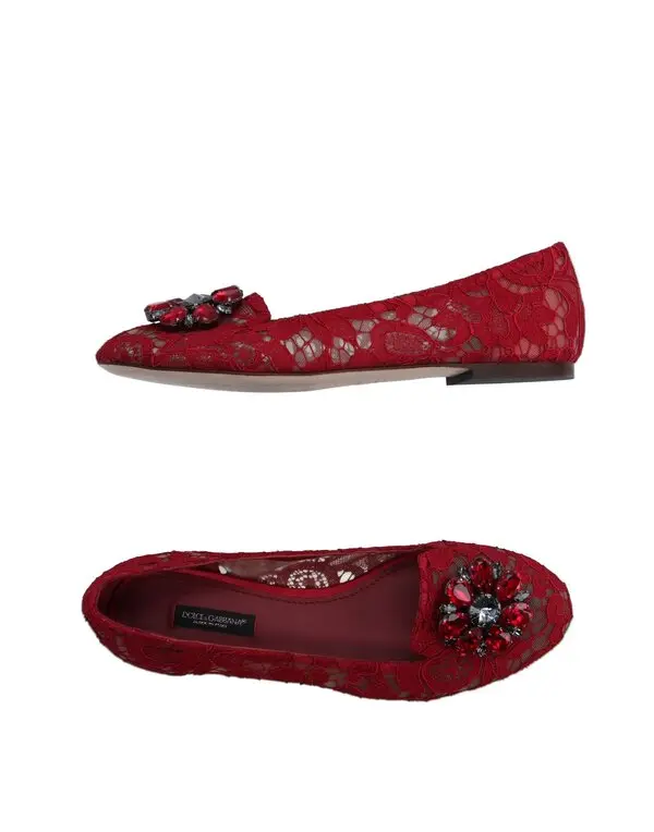 Dolce & Gabbana Loafers With Appliqués - Red