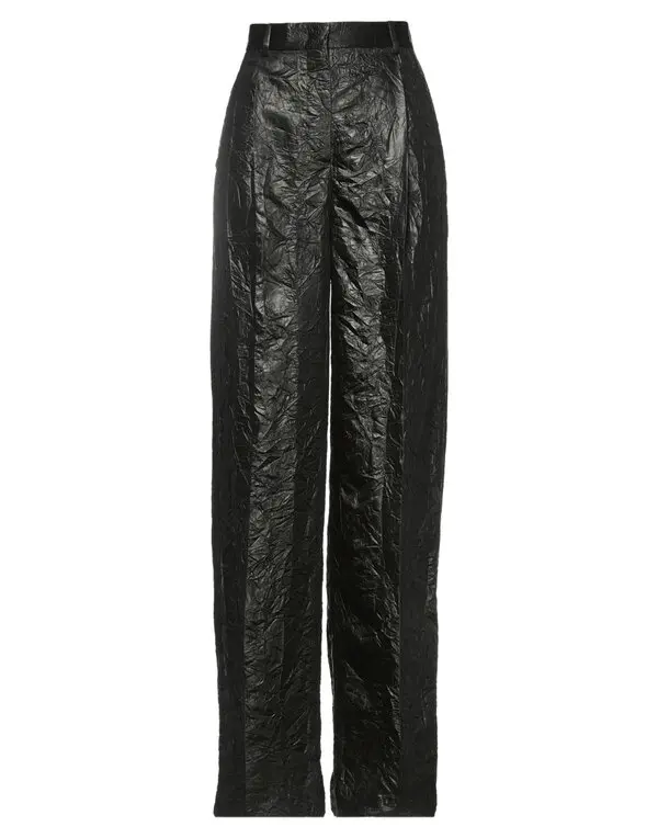 MSGM Wide-leg Crinkled Pants - Black