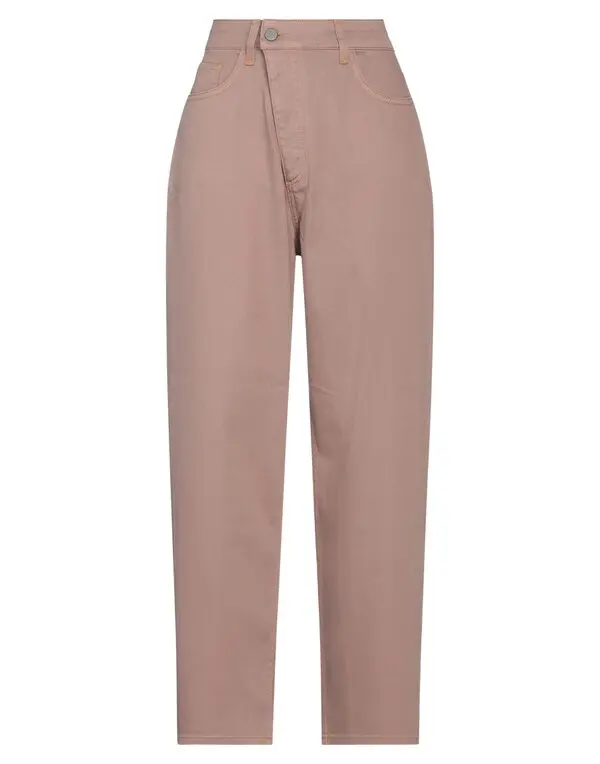 ALESSIA SANTI Cotton Blend High-waisted Tapered Jeans - Light Brown