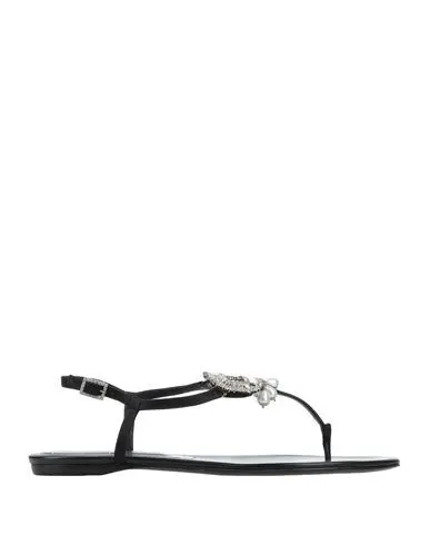 ROGER VIVIER Thong Sandal With Appliqués - Black