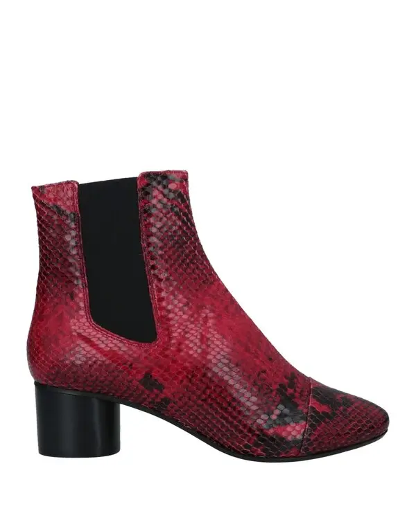 Isabel Marant Calfskin Chelsea Ankle Boots - Red
