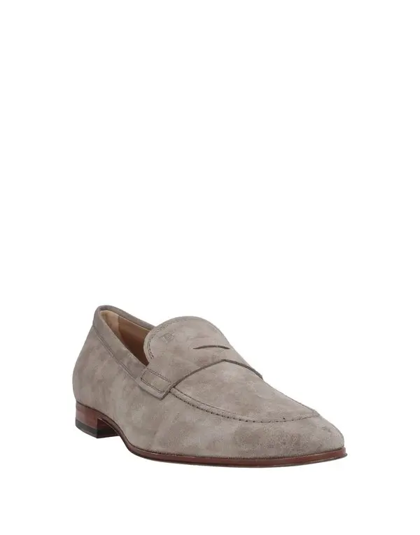 TOD'S Slate Leather Penny Loafers - Grey
