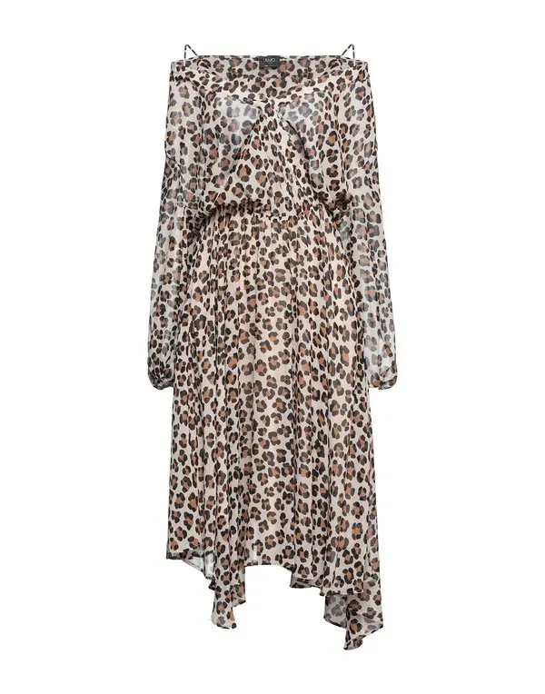 LIU •JO Leopard-print Crepe Midi Dress