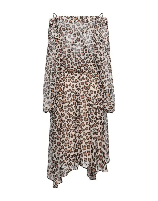 LIU •JO Leopard-print Crepe Midi Dress
