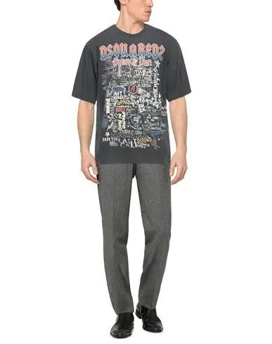 Dsquared2 T-shirt Charcoal Size Cotton, Viscose