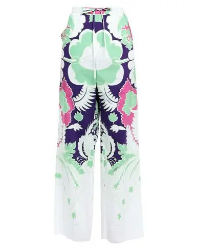 Valentino Garavani Floral-print Wide-leg Pants - Green
