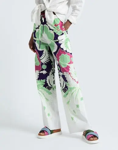 Valentino Garavani Floral-print Wide-leg Pants - Green