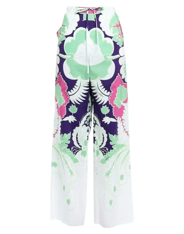 Valentino Garavani Floral-print Wide-leg Pants - Green