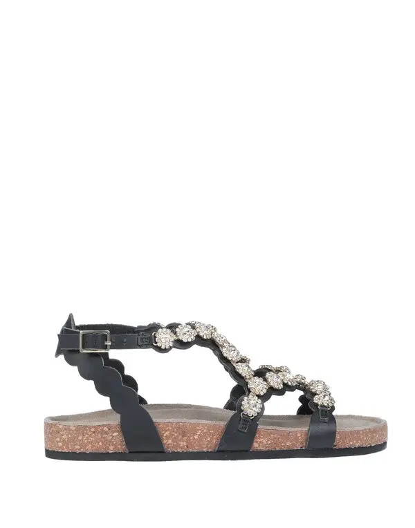 STRATEGIA Leather Sandals With Crystal Embellishments
