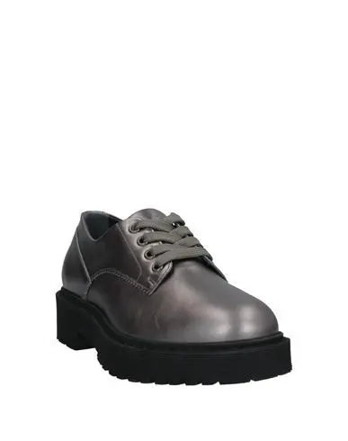 Hogan Lace-up Leather Shoes With Block Heel - Grey