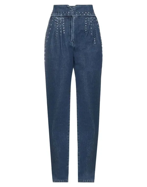 Alberta Ferretti Denim Jeans With Rhinestones