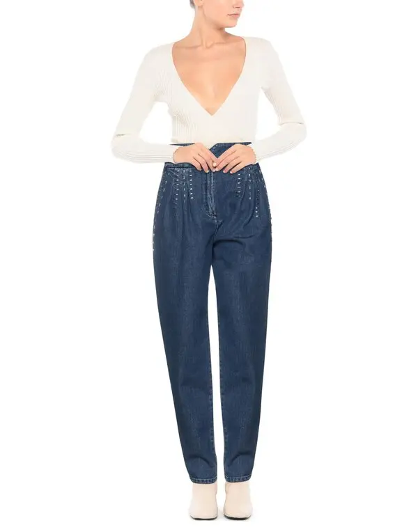 Alberta Ferretti Denim Jeans With Rhinestones