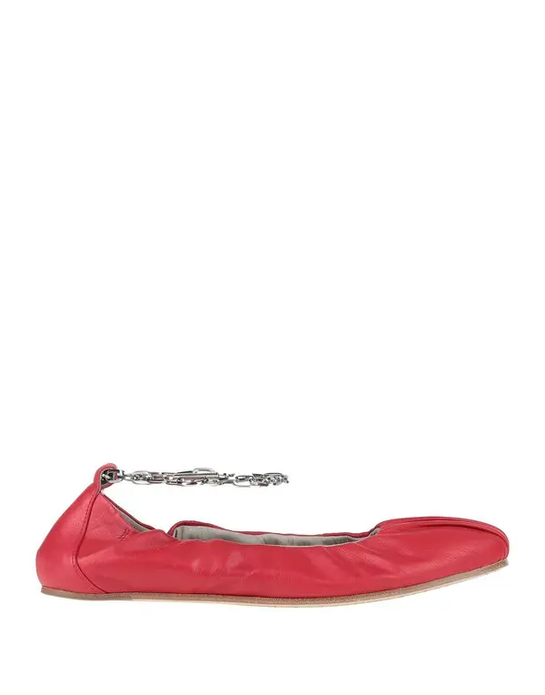 VIC MATIE Leather Ballet Flats - Red