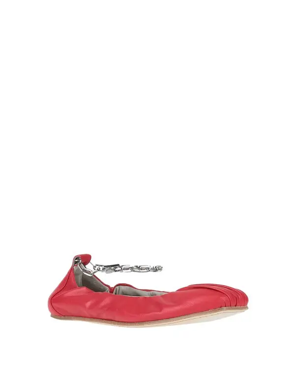 VIC MATIE Leather Ballet Flats - Red