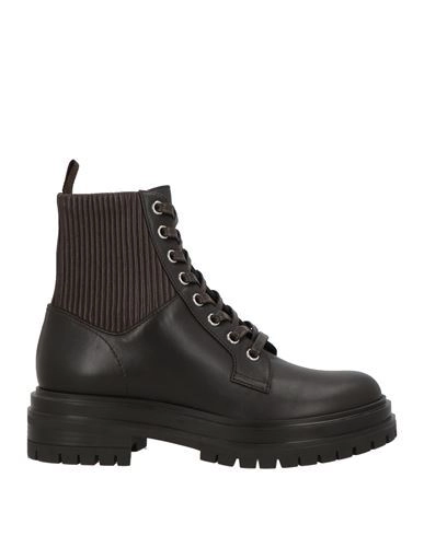 GIANVITO ROSSI Leather And Textile Combat Boots - Brown