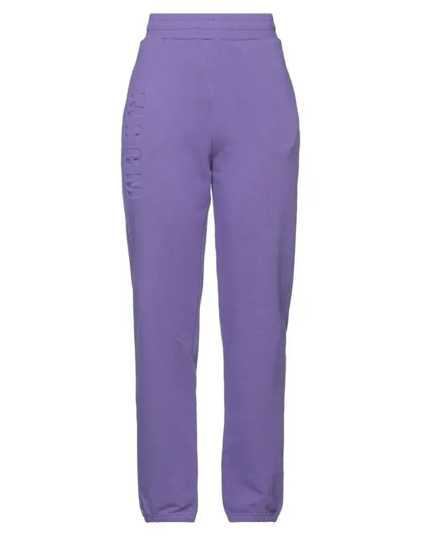 MSGM Cotton Blend Tapered Sweatpants - Purple