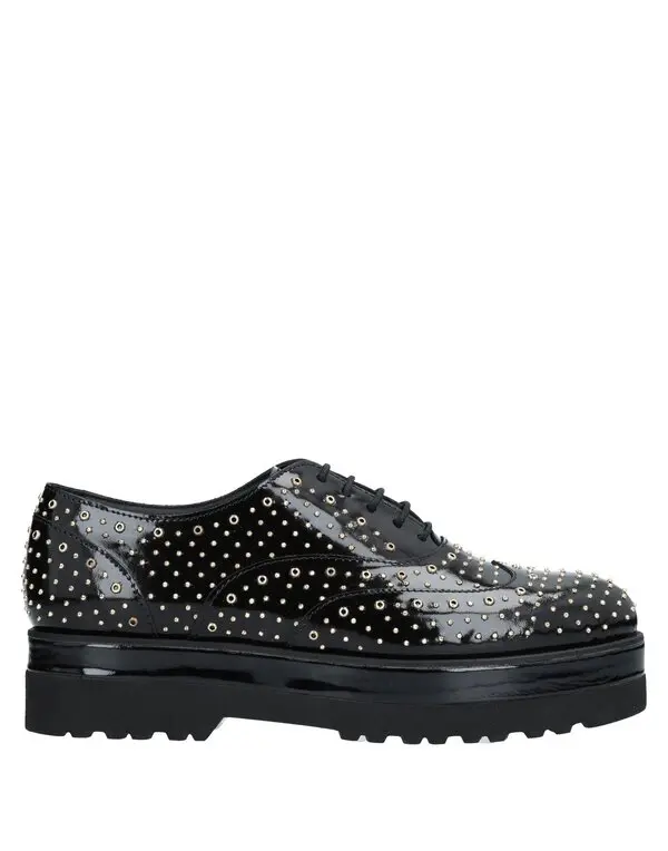 Hogan Lace-up Shoes In Patent Leather With Stud Embellishments