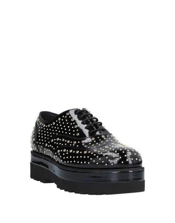 Hogan Lace-up Shoes In Patent Leather With Stud Embellishments
