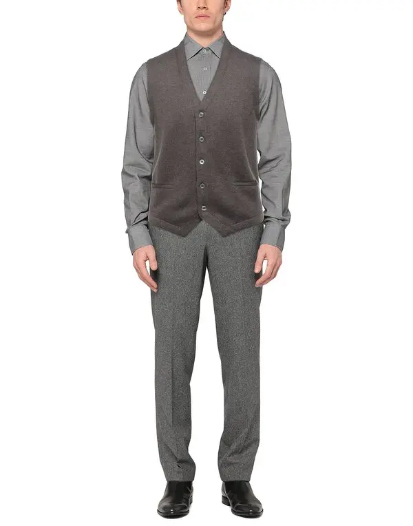 GRAN SASSO Lightweight Virgin Wool Cardigan Vest - Grey
