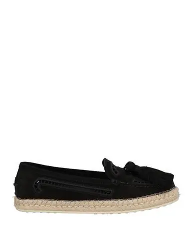 TOD'S Leather Espadrilles - Black