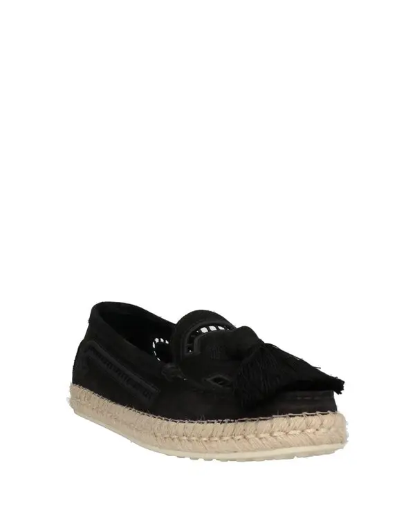 TOD'S Leather Espadrilles - Black