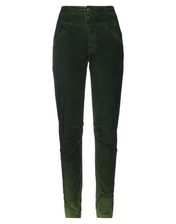 High Cotton Blend Velvet Skinny Pants - Green