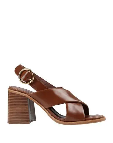 See By Chloé Slingback Block Heel Sandals - Brown