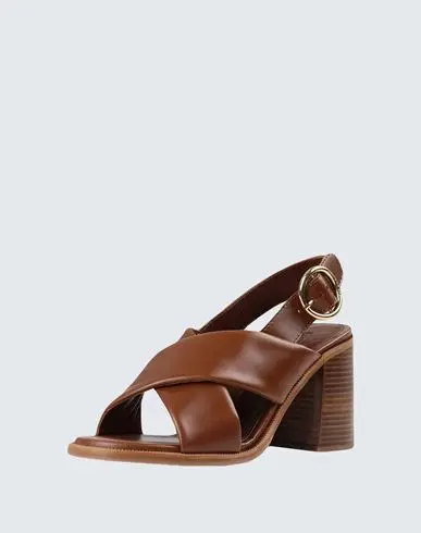 See By Chloé Slingback Block Heel Sandals - Brown