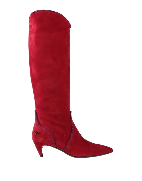 ROGER VIVIER Two-tone Leather Boots - Red