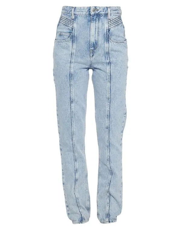 MARANT ETOILE Straight Leg Jeans In Light Wash Denim - Blue