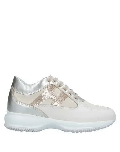 Hogan Leather Sneakers With Sequins - White