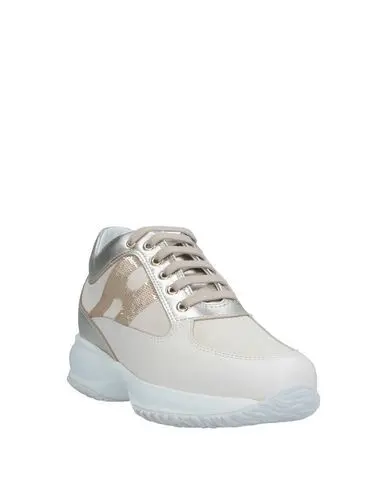 Hogan Leather Sneakers With Sequins - White