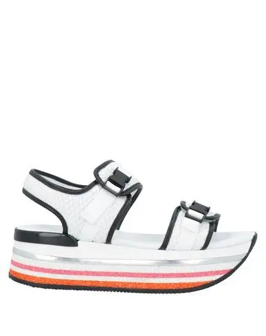 Hogan Leather And Textile Sandals - White