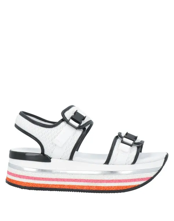 Hogan Leather And Textile Sandals - White