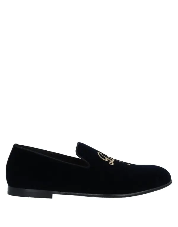 Dolce & Gabbana Loafers In Textile Fibers - Dark Blue